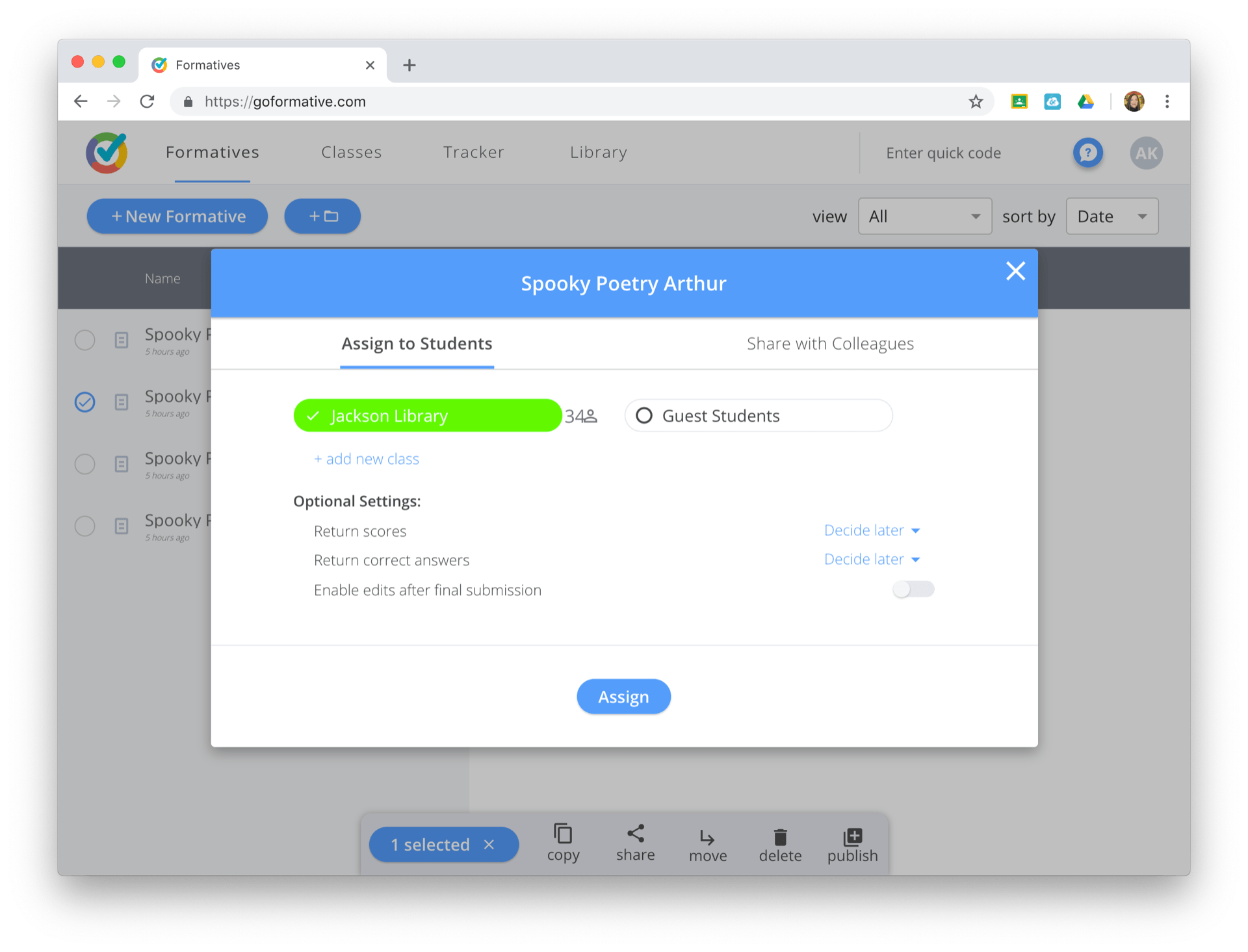 assessment – Jackson Elementary Library
