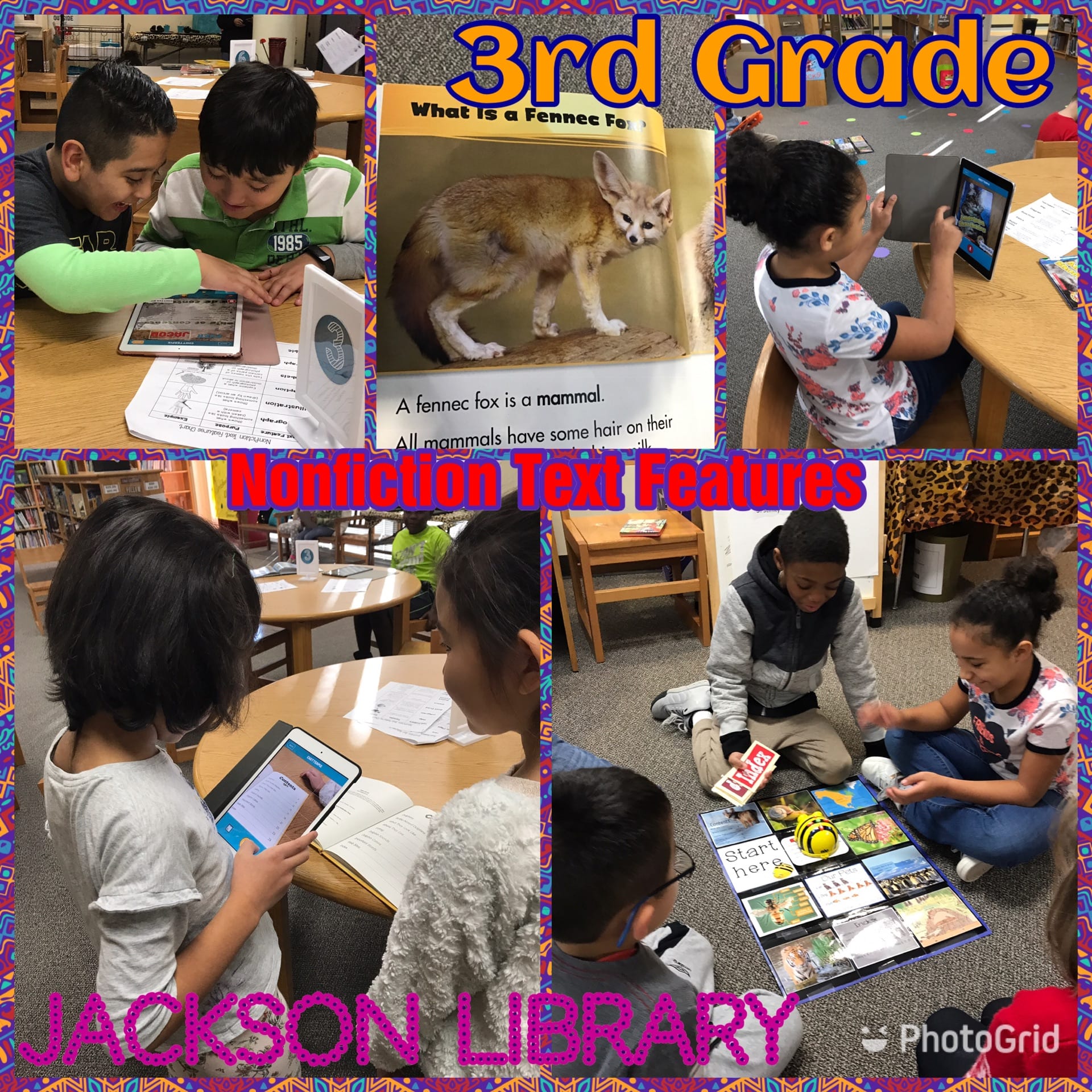 Nonfiction Text Features with Third Grade – Jackson Elementary Library